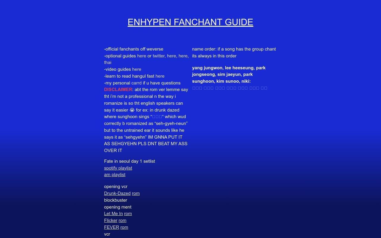 ENHYPEN FANCHANT GUIDE